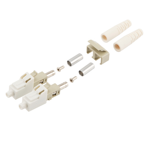 Fiber Connector, LC Duplex, for 3.0mm MMF, Beige, Short boot w/ Unibody ...