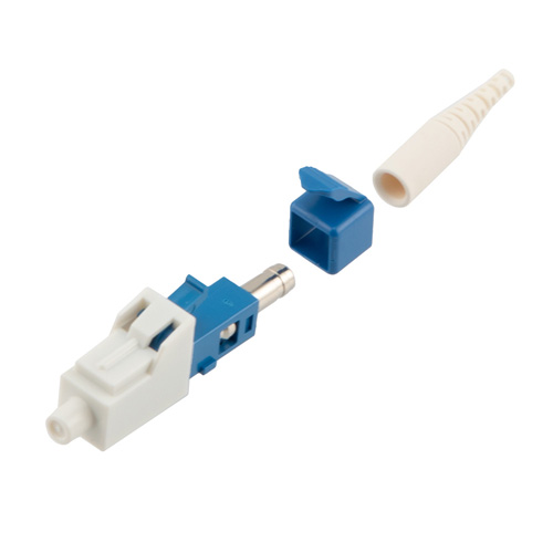 Fiber Connector, LC Simplex, for .9mm SMF, Blue, Short boot w/ Unibody ...