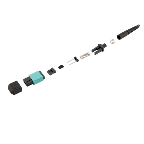 Fiber Connector, MPO Male, 12 Fiber, for 3.0mm MMF, Aqua, Low-loss