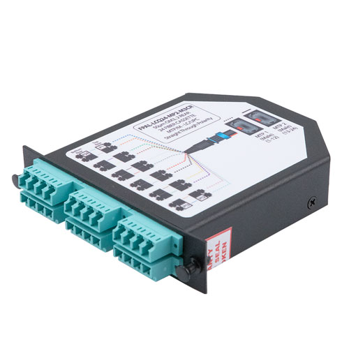 Fiber Adapter Panel LGX Style Cassette 6 Quad LC 2 x 12 Fiber MTP