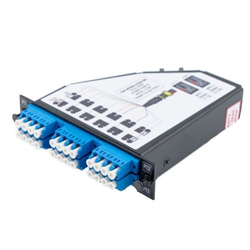 Fiber Adapter Panel LGX Style Cassette 6 Quad LC 2 x 12 Fiber MTP