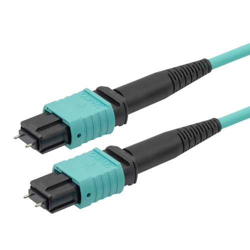 Fiber patch cable MPO male to MPO male, 8 fiber MMF OM3 type B, OFNP ...