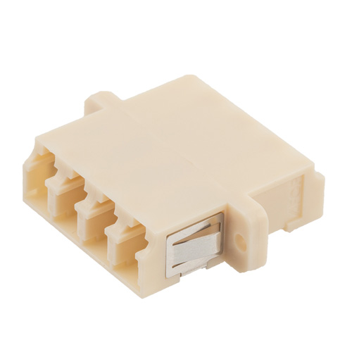 Fiber Optic Standard Coupler, LC to LC Quad, for MMF, w/ Flange, bronze ...