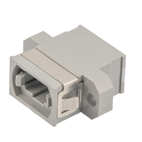 Fiber Optic Standard Coupler, MPO Type B, for MMF or SMF, w/ Flange, Gray