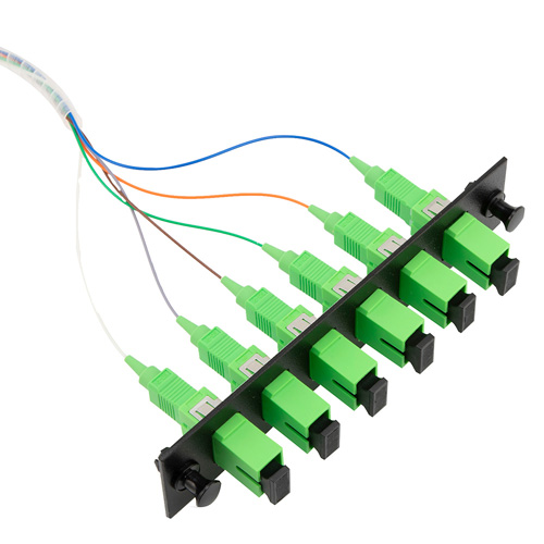 Fiber Optic Pigtails, w/ LGX-style Adapter Plate 6 x SC-APC Simplex SMF ...