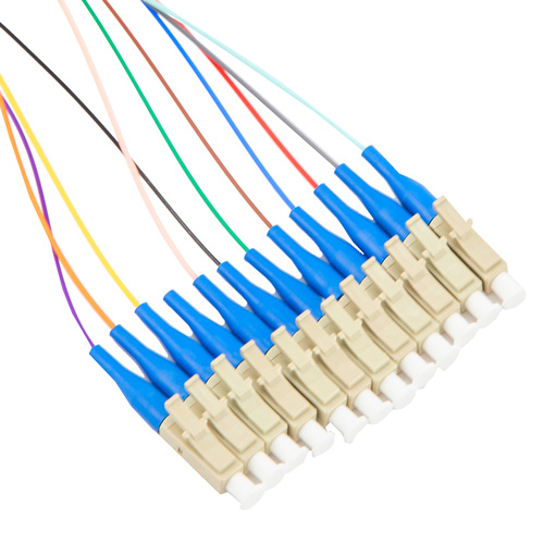 Fiber Optic Pigtails, Distribution Style 12 x LC Simplex MMF OM3 Pack ...