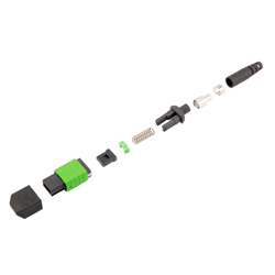 Fiber Connector, MPO Female, 12 Fiber, for 4.0mm SMF, Green, Short boot