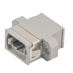 Fiber Optic Standard Coupler, MPO Type B, for MMF or SMF, w/ Flange, Gray
